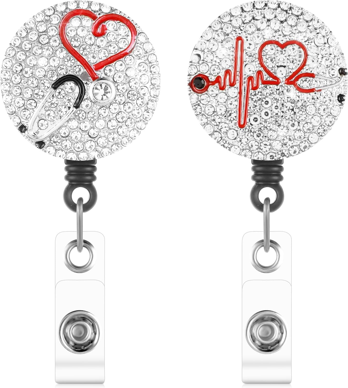 Fransande-Nurse Badge Reels, 6PCS Medical ID Badge Holder Retractable ...