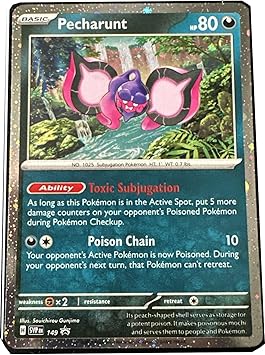 Amazon.com: Pokemon - Pecharunt SVP 149 – Black Star – Cosmos Foil ...