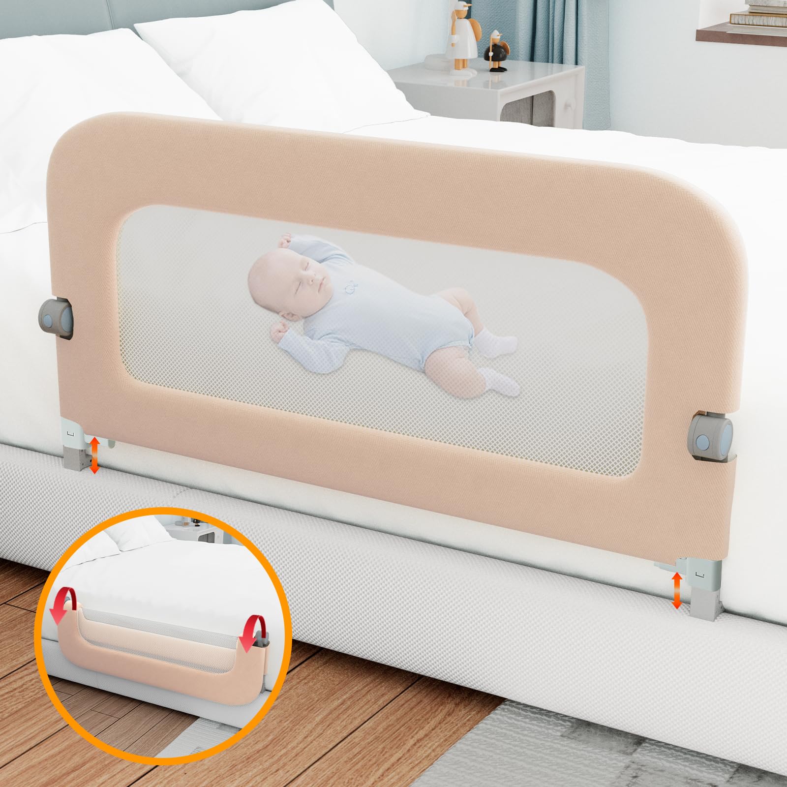 Snapklik.com : Omzer Bed Guard Rail For Toddlers - 46" Toddler Bed ...