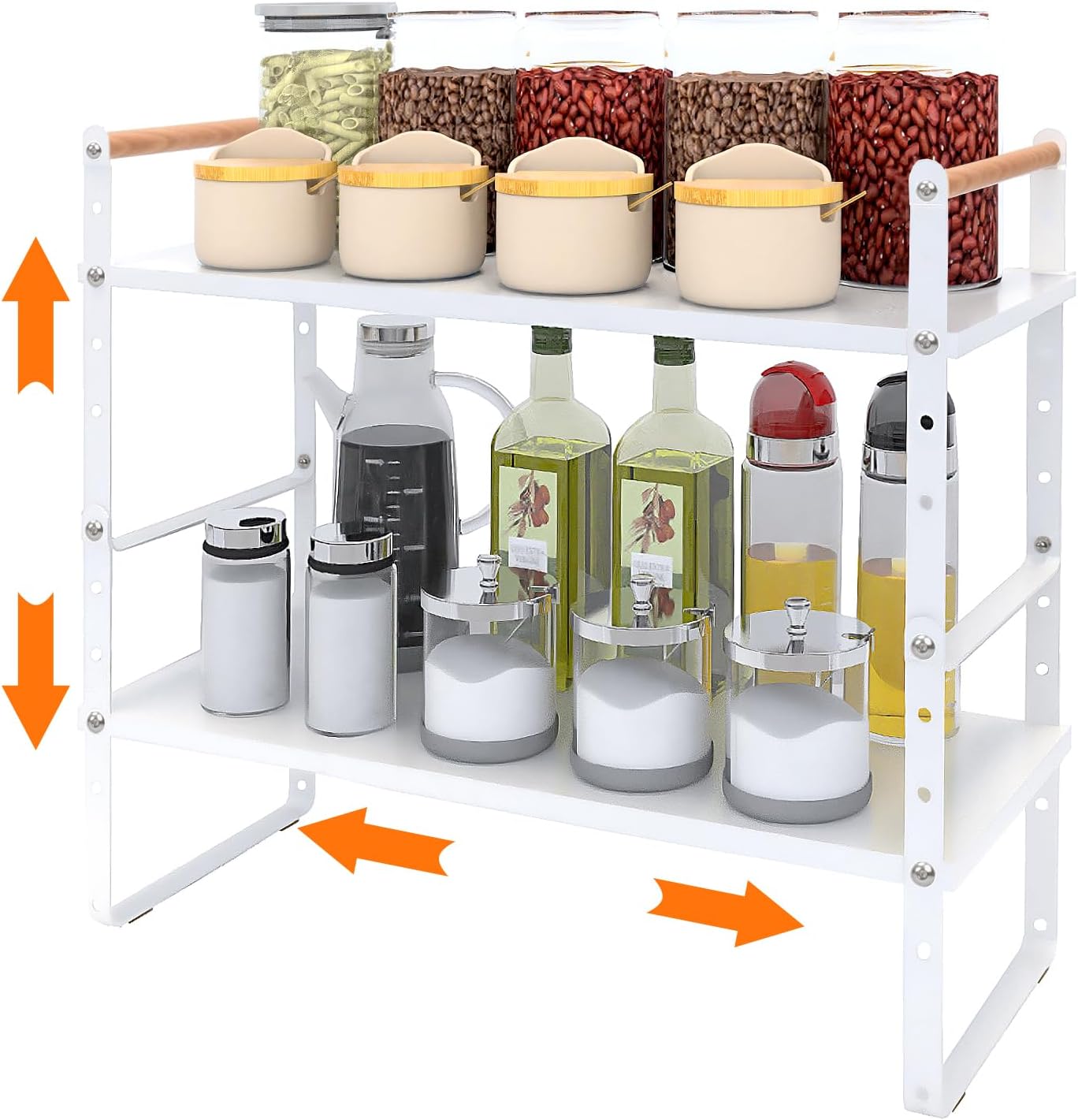 Amazon.com: RUILALIFE Expandable Kitchen Cabinet Shelf Organizer ...
