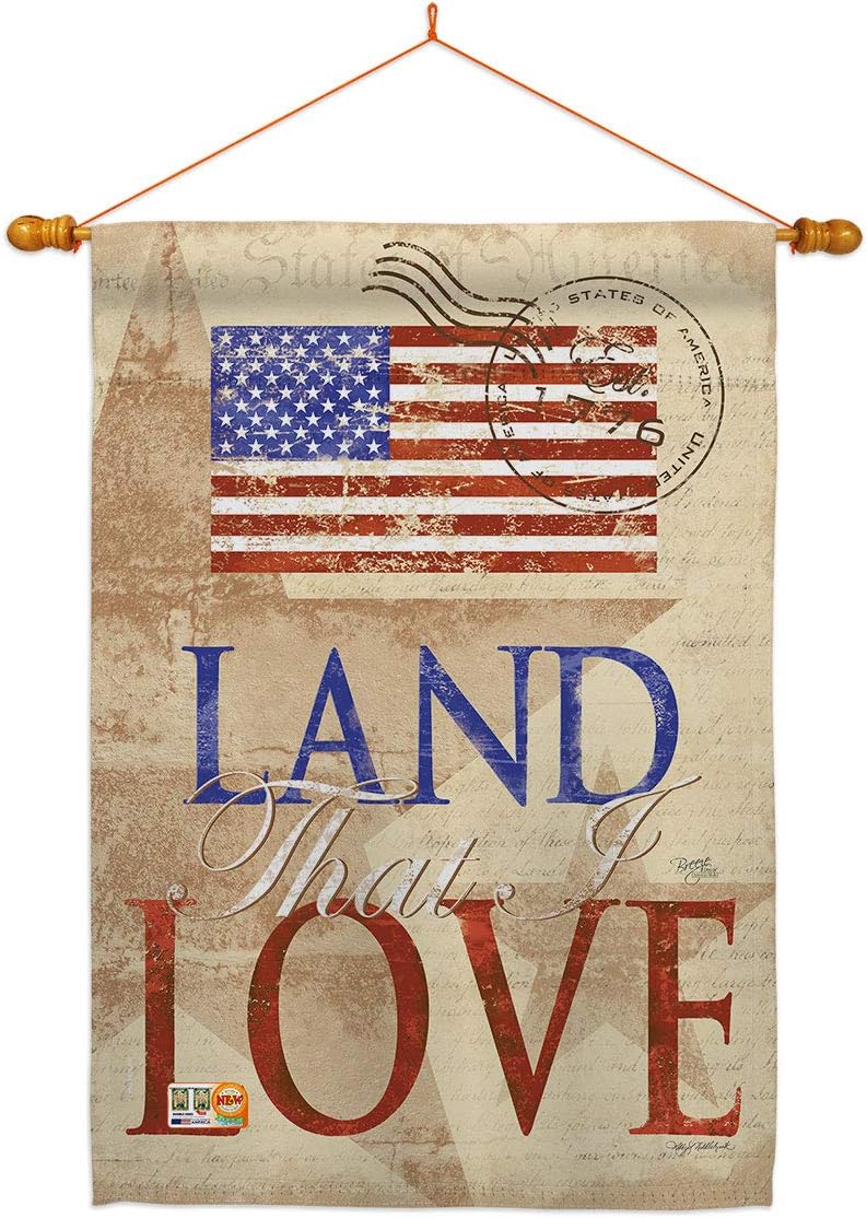 Amazon.com : Star and Stripes Land That I Love House Flag Dowel Set ...