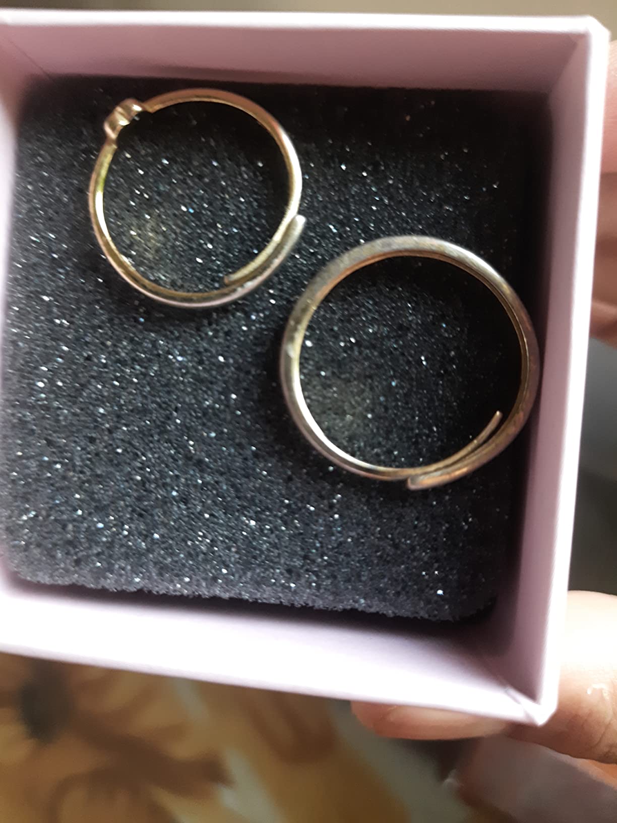 GIVA 925 Silver Golden Rise In Love Couple Rings, Adjustable | Promise ...