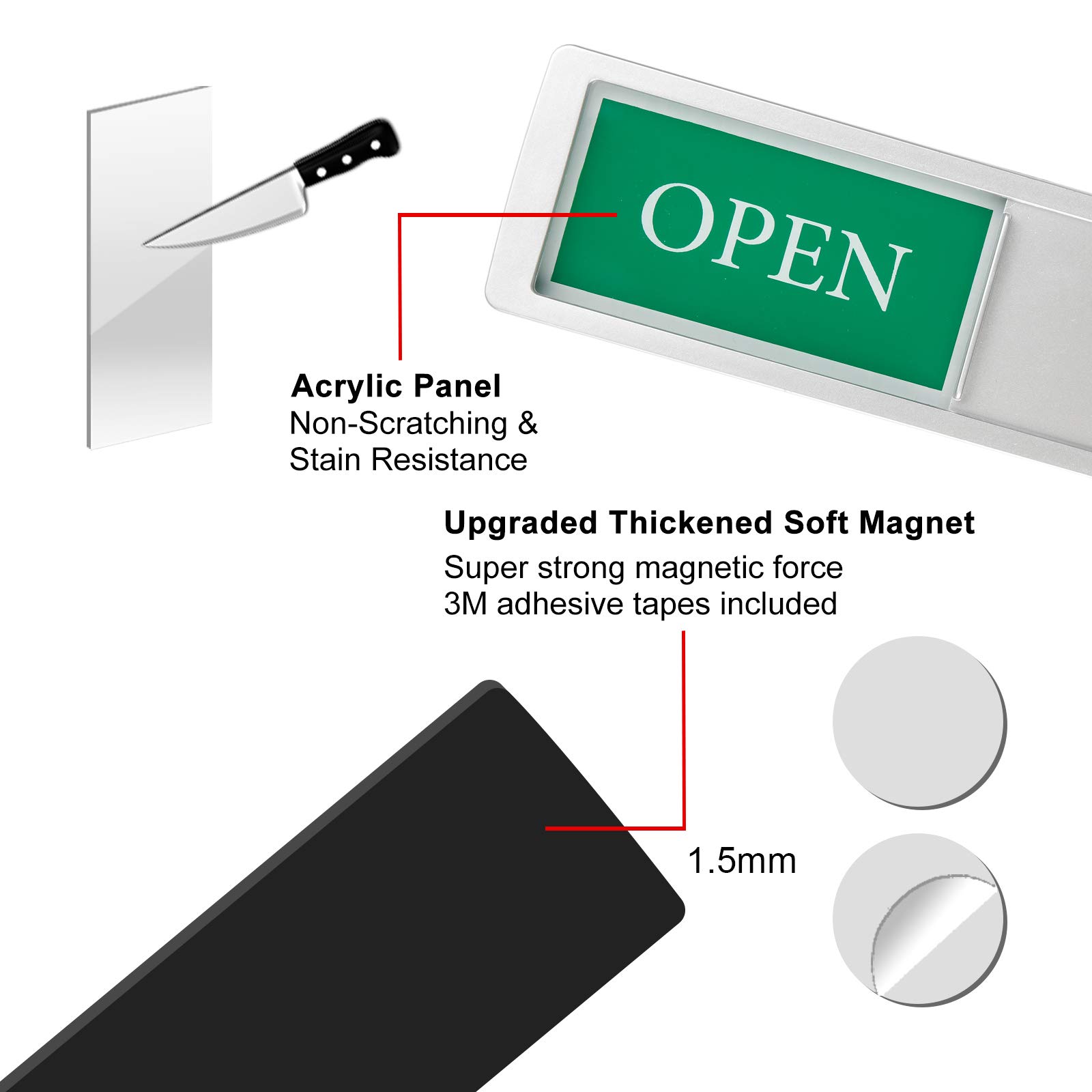 Open Sign For Bussiness Door, Open Closed Slide Door Sign for Office ...