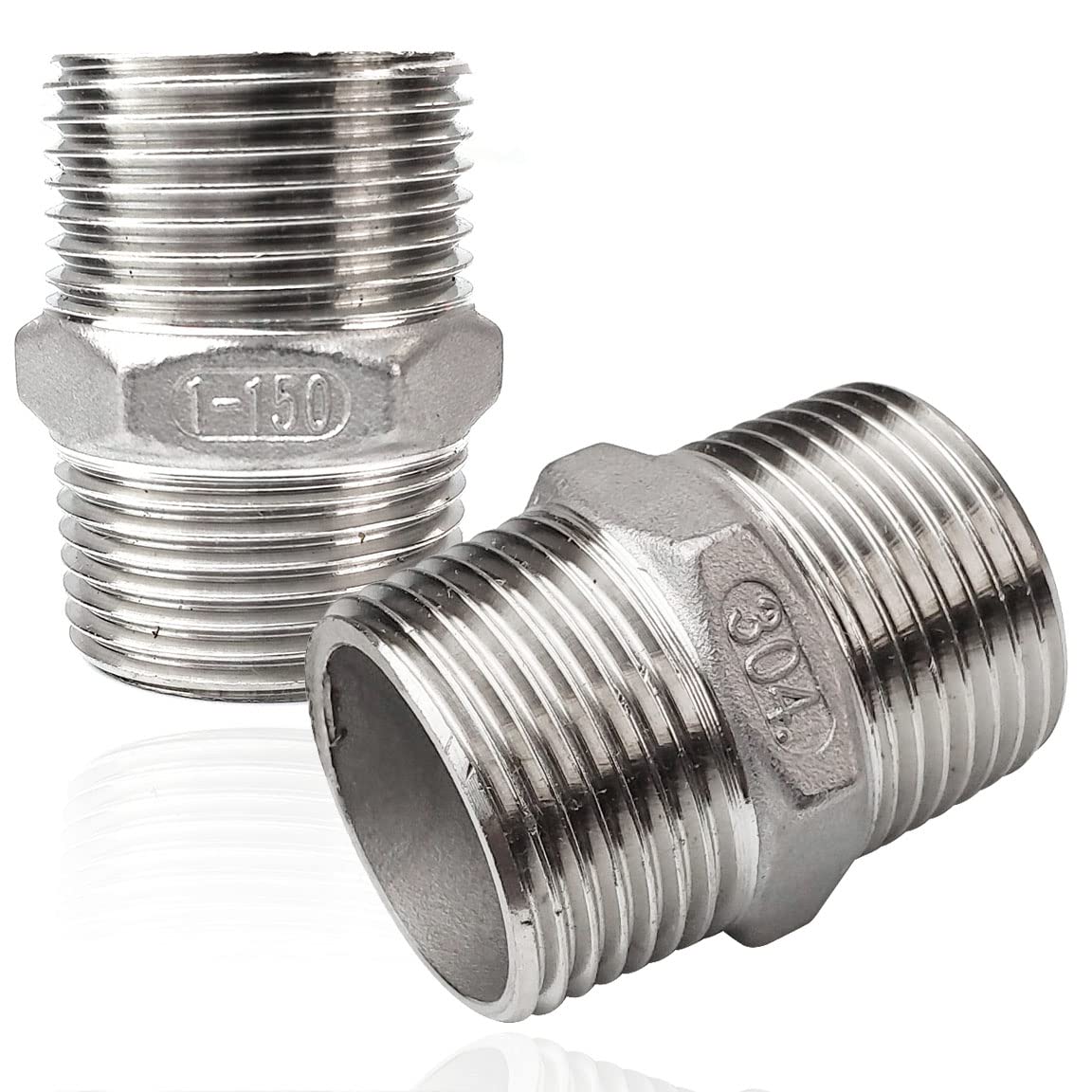 Amazon.com: LOZOME 2 Pack 1" Male to Male NPT Hex Nipple Pipe Threaded ...
