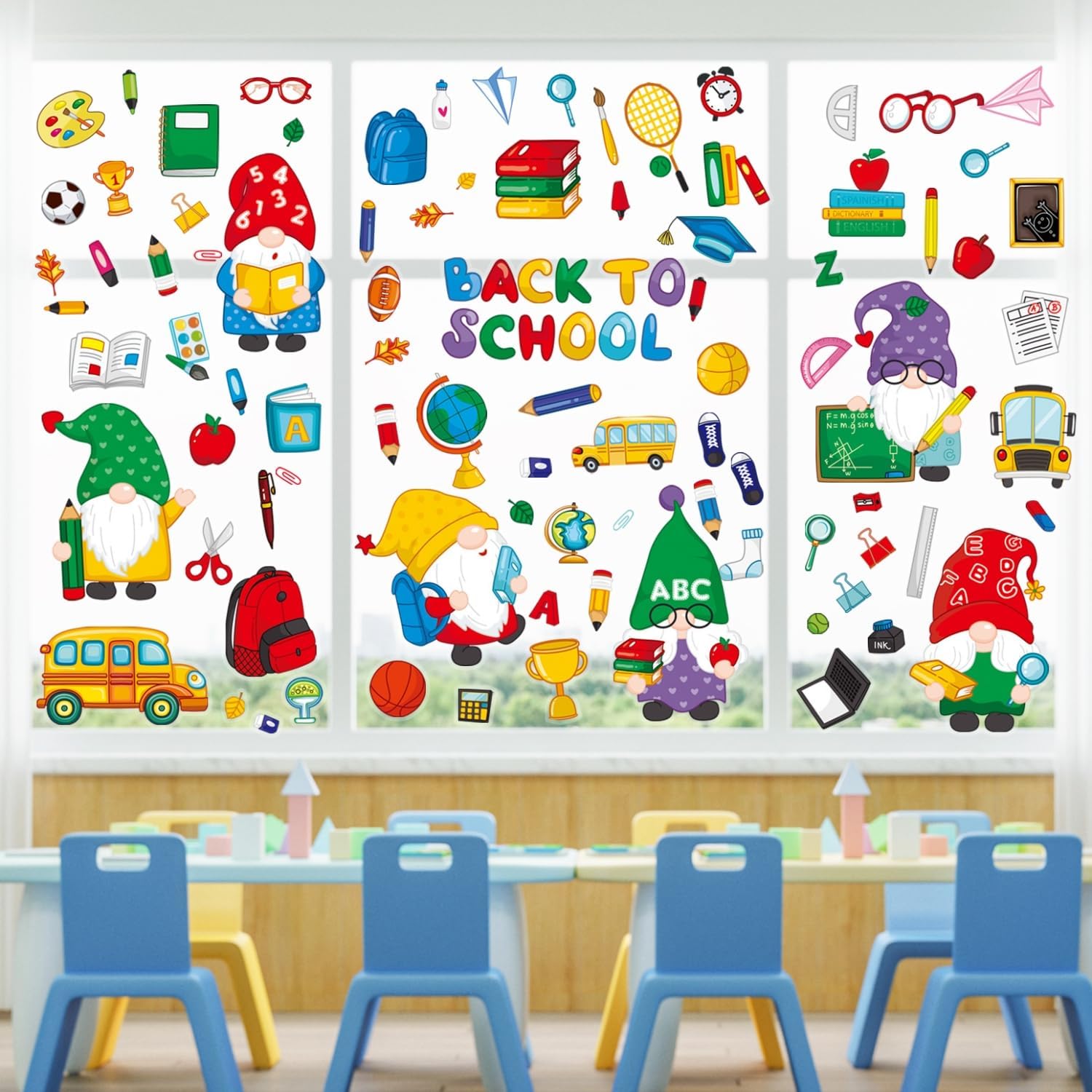 Amazon.com: 9 Sheets Back to School Window Clings Welcome Back to ...