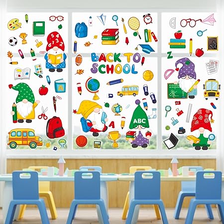 Amazon.com: 9 Sheets Back to School Window Clings Welcome Back to ...
