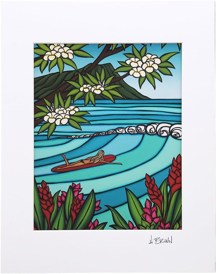 Amazon.co.jp: (ヘザーブラウン)HEATHER BROWN ART PRINT W28.0×H35.6cm・WAIKIKI SURF GIRL・アートプリント・ワイキキサーフ ...