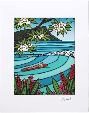 Amazon.co.jp: (ヘザーブラウン)HEATHER BROWN ART PRINT W28.0×H35.6cm・WAIKIKI SURF GIRL・アートプリント・ワイキキサーフ ...