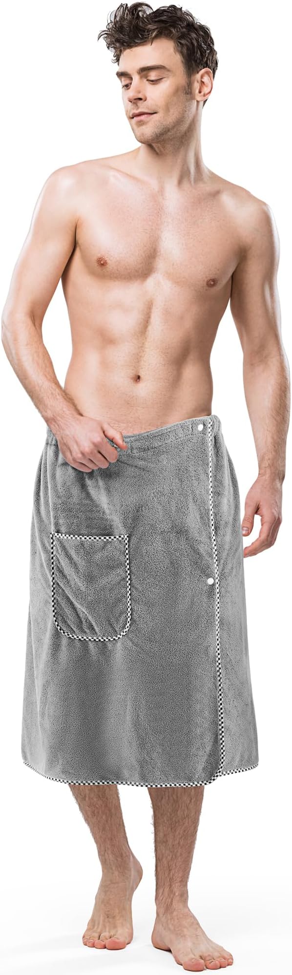 Amazon.com: HunnmingRe 1 Pc Adjustable Men's Shower Towel Wrap Quick ...