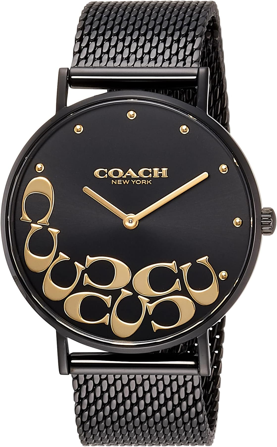 Amazon.co.jp: [コーチ] Watch ELLIOT ブラック 文字盤 ステンレスティール ミネラルガラス クォーツ 36MM ...