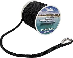 Amazon.com: Double Braided Boat Anchor Line Nylon Marine Rope 3/8 Inch ...