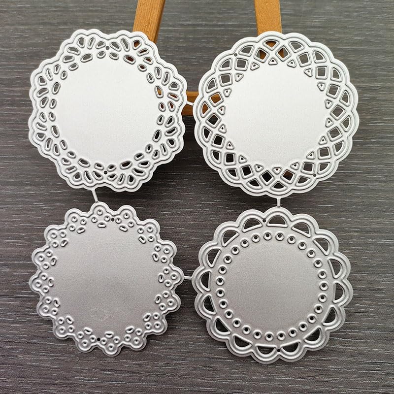 Amazon.com : Lace Doily Circle Metal Cutting Dies,4Pcs Mini Lace Flower ...