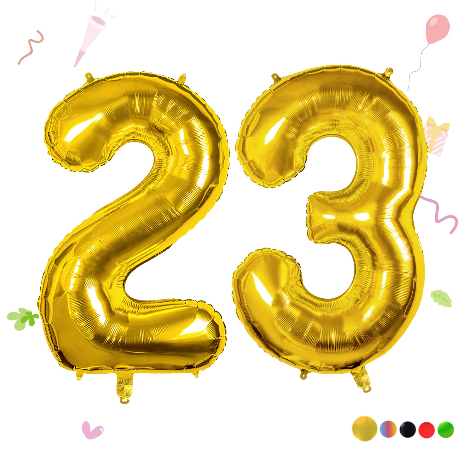 Snapklik.com : 40 Inch Number Balloon 0-9 Gold Large Number 23 Balloons ...