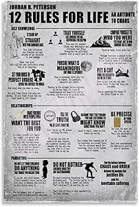 Amazon.com: 12 Rules for Life Jordan Peterson Office Wall Posters ...
