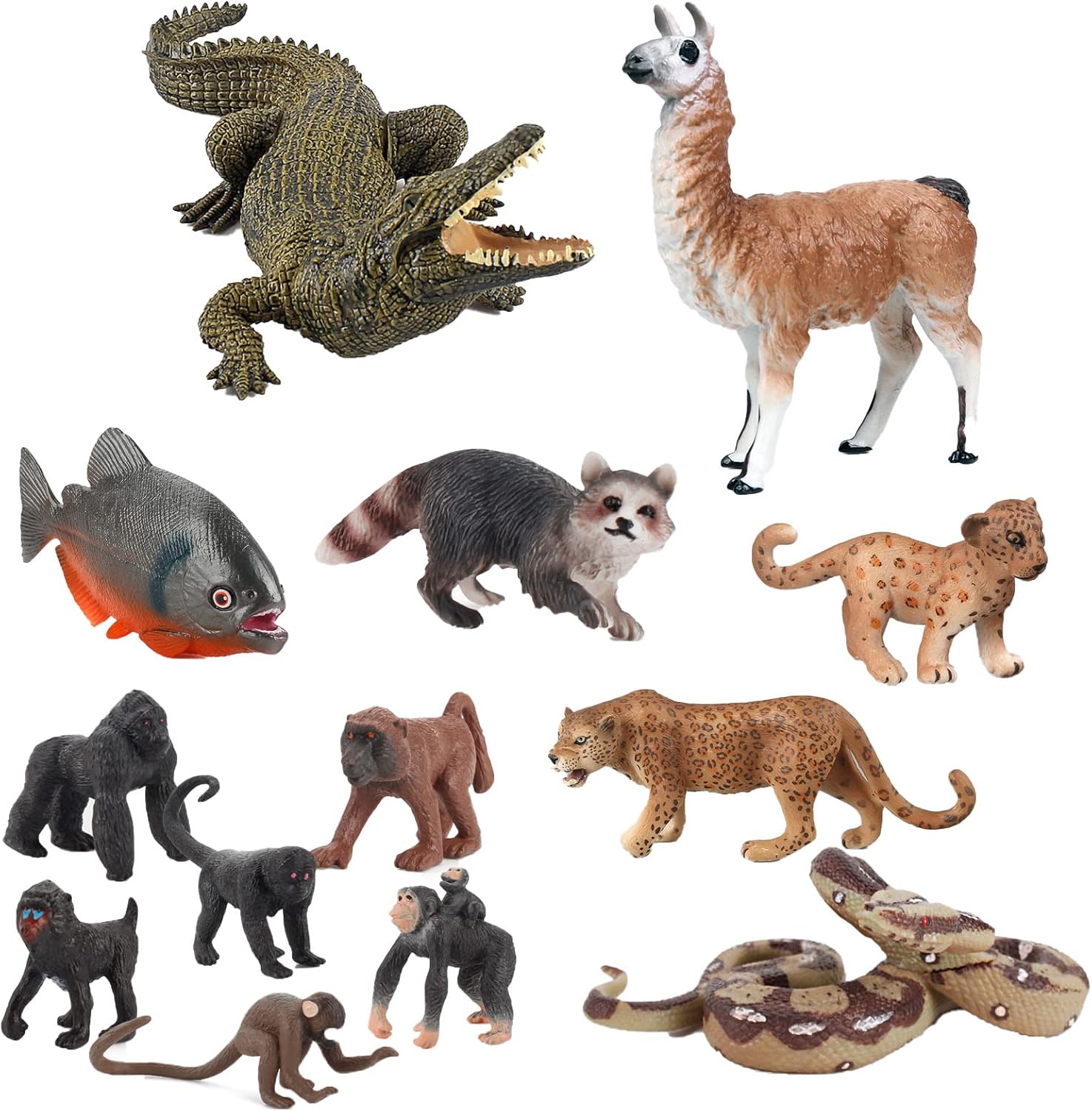 Amazon.com: Wild Life Jungle Animals Figures Sets 13 PCS Realistic ...