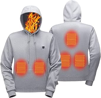Amazon.co.jp: [YAYAMIYA] パーカー 加熱服【2024年冬に新登場！】 電熱パーカー メンズ 秋服5箇所発熱 加熱パーカー 男女兼用 10000mAhバッテリー付き 急速 ...