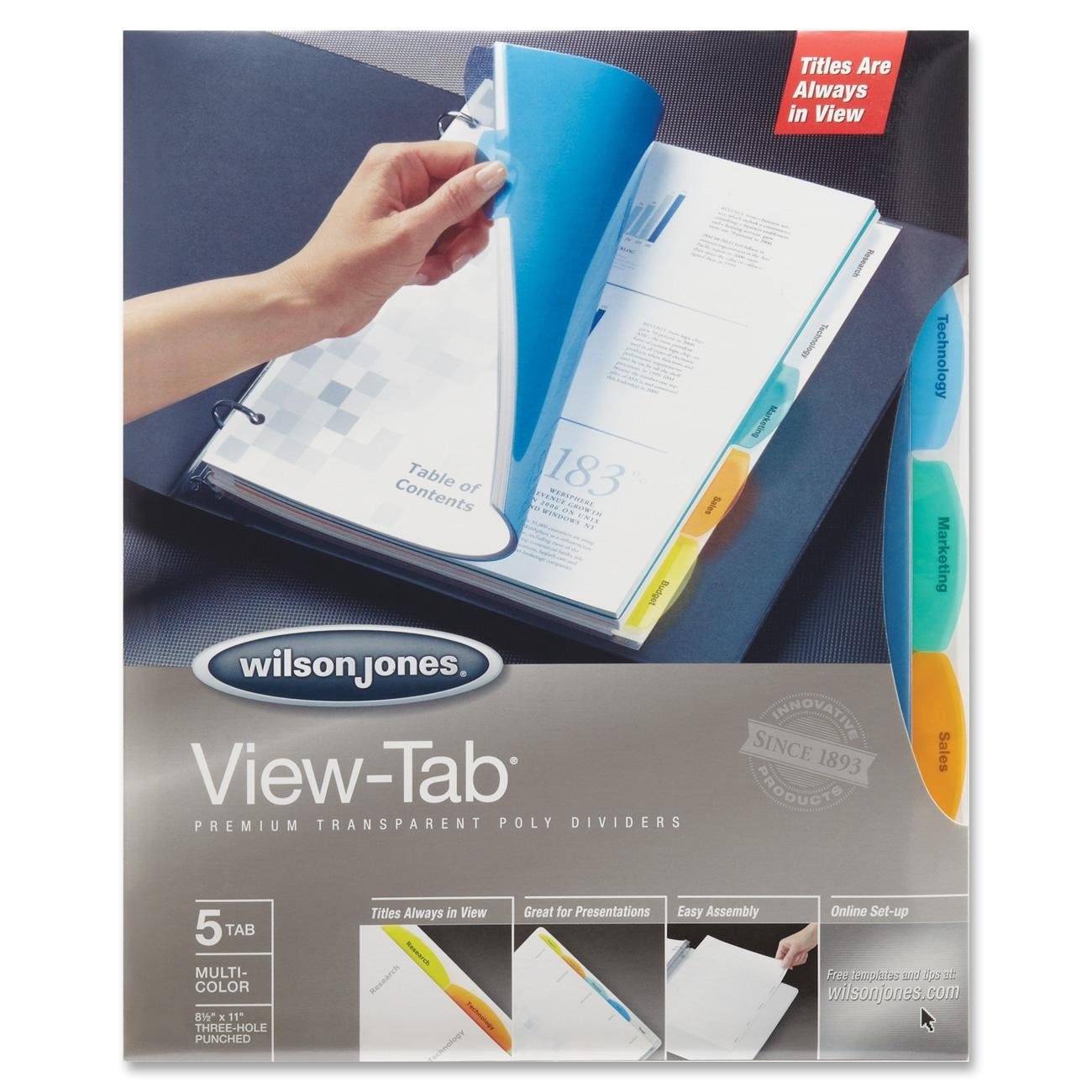 Wilson Jones Insertable Tab Dividers Template