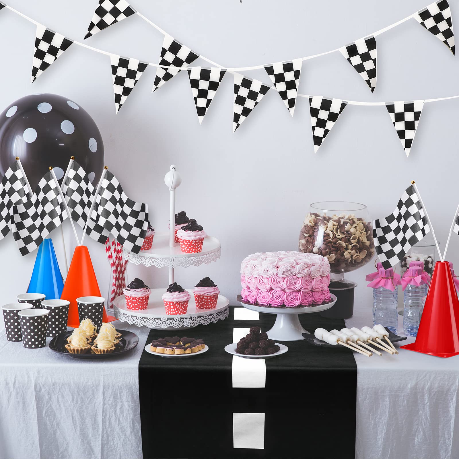 Snapklik.com : Skylety Traffic Cones And Racing Checkered Flags Set ...