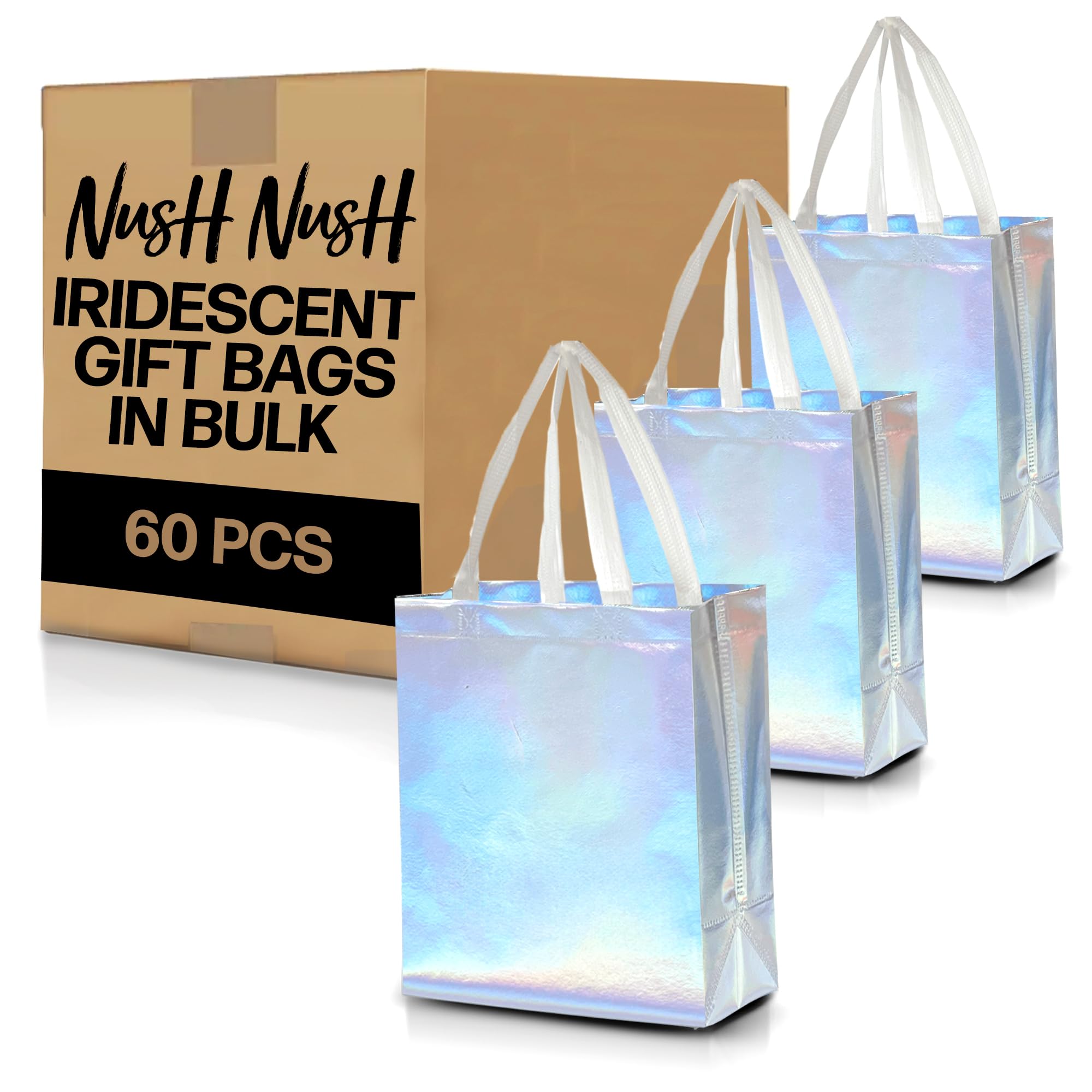 Amazon.com: Nush Nush Set of 60 Iridescent Gift Bags in Bulk ...