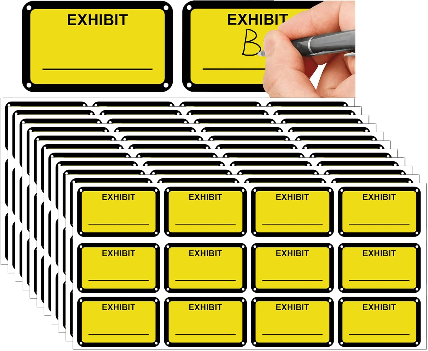Amazon.com : Legal Exhibit Stickers 1.65 X 1 Inches Fluorescent Exhibit ...