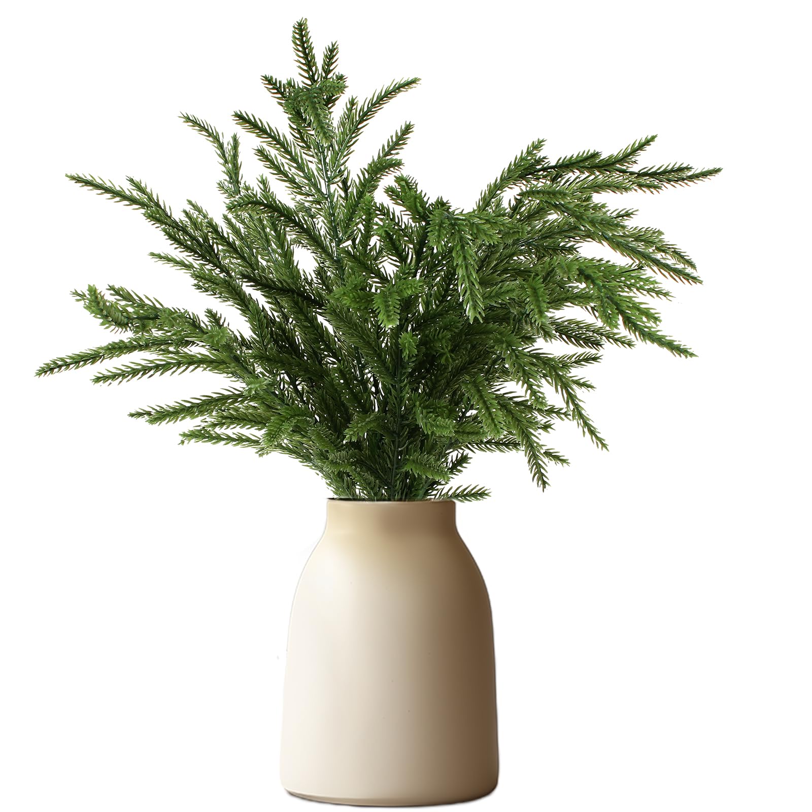 18 inch Norfolk Pine Branch, 4 Pcs Real Touch Greenery Stems Faux Pine ...