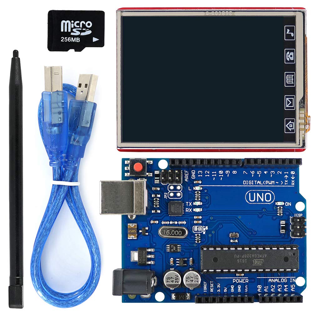 Amazon.com: CoCocina 2.8 Inch Tft LCD Shield + Uno R3 Board with Tf ...