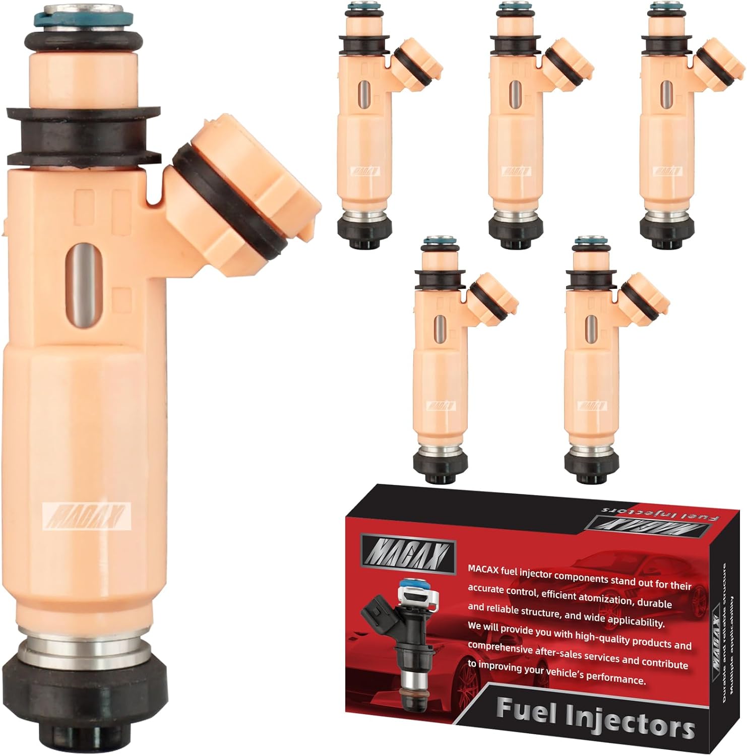 MACAX Set of 6 Fuel Injectors 23209-0A020 FJ644 Replacement Compatible ...