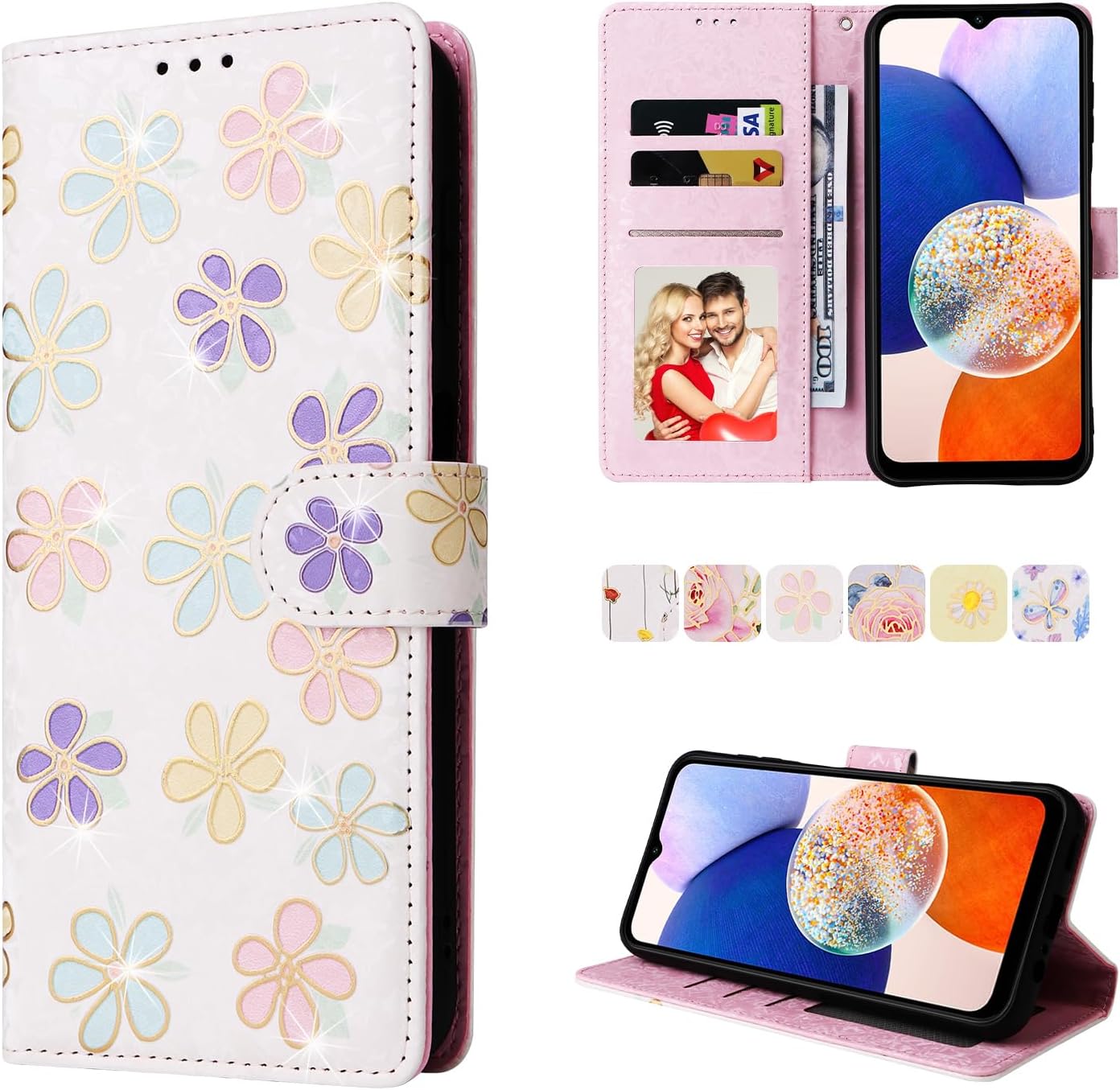 Amazon.com: UEEBAI Wallet Case for Samsung Galaxy A15 4G/5G, PU Leather ...