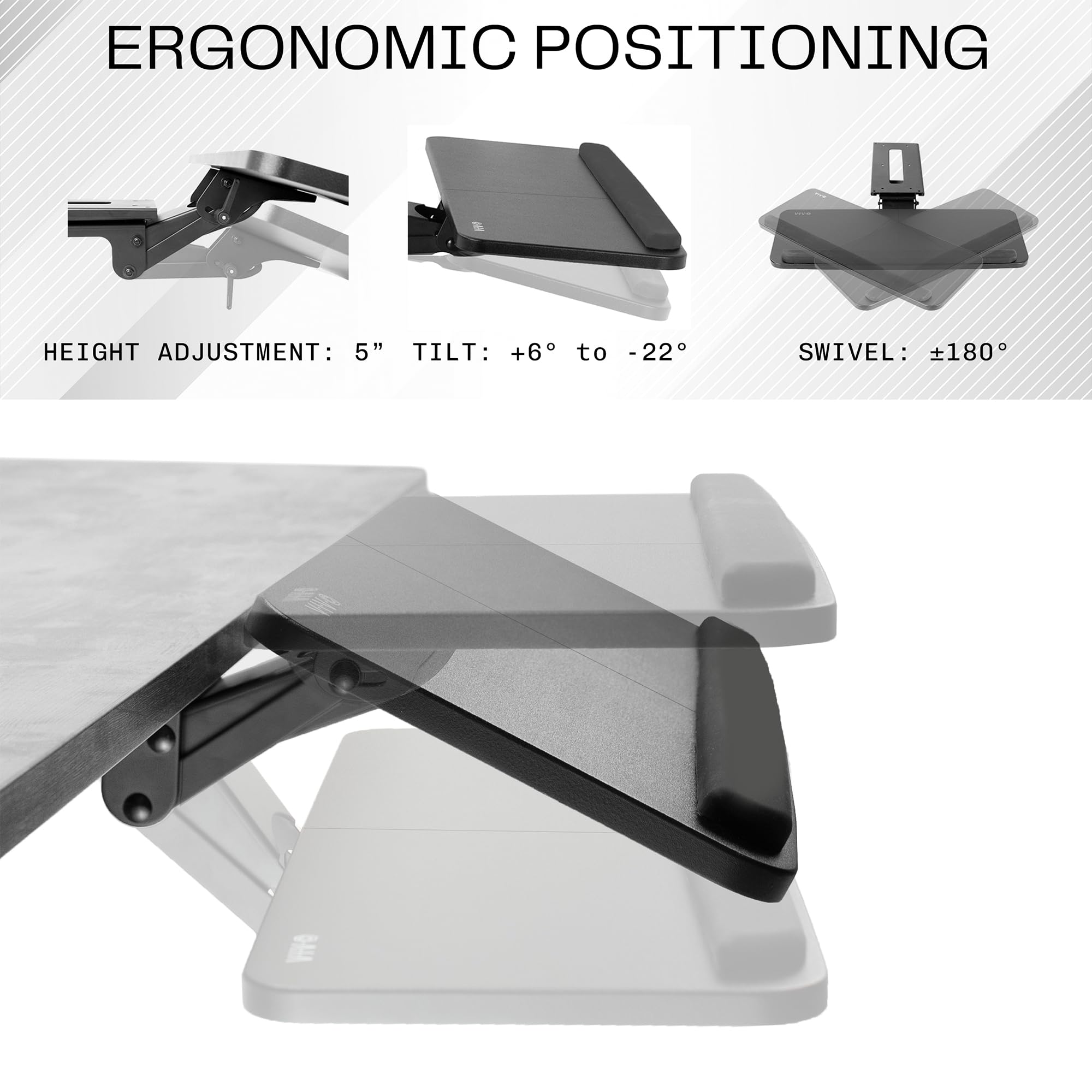 Snapklik.com : VIVO Adjustable Computer Keyboard & Mouse Platform Tray ...