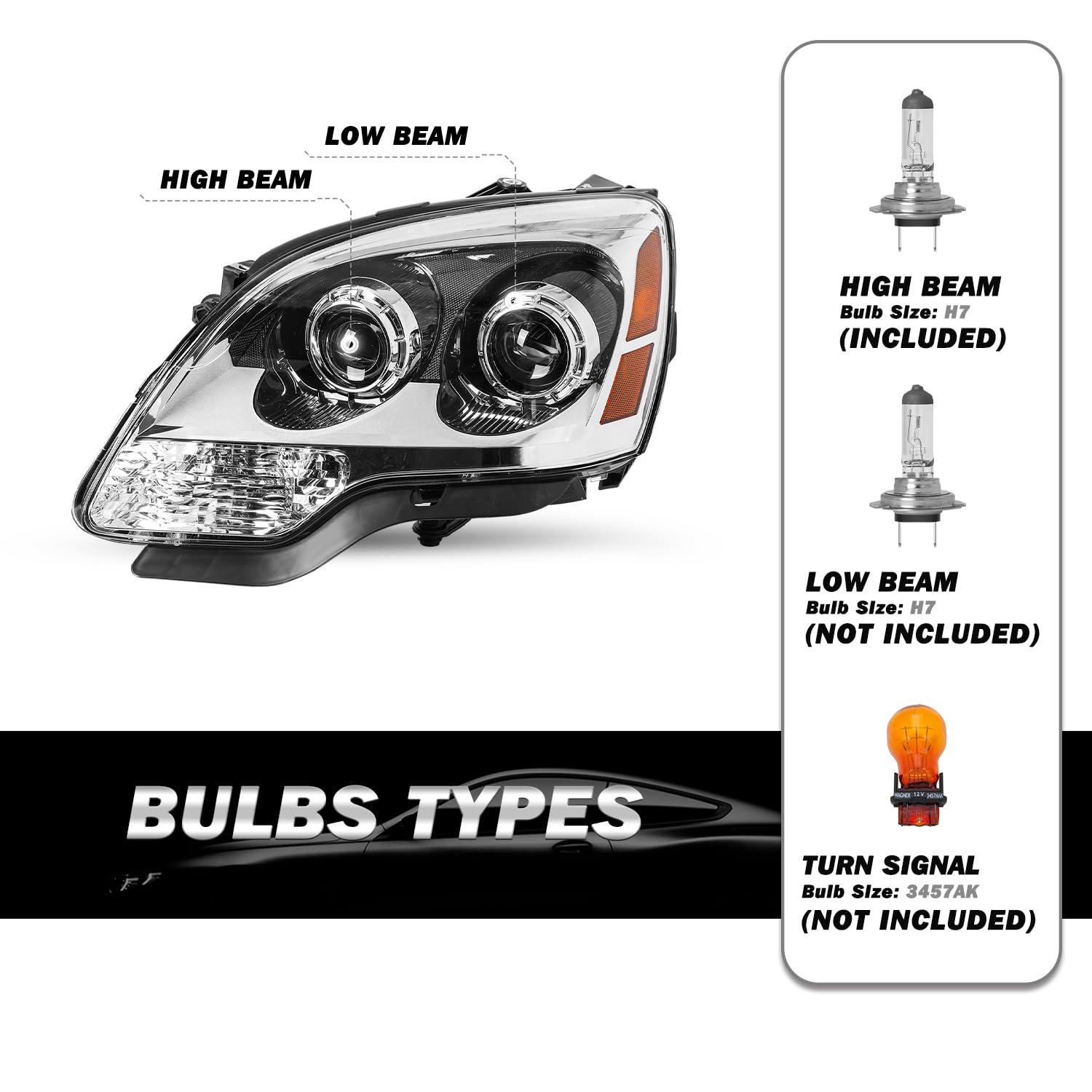 Snapklik.com : Halogen Model Headlight Assembly Replacement Fit For ...