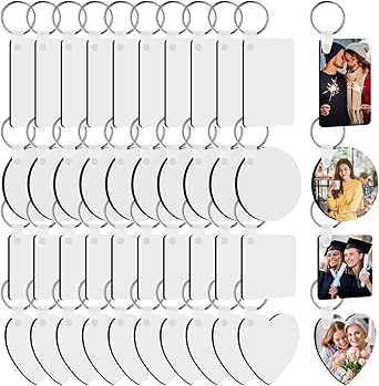 Amazon.com: Bucherry 216 Pcs Double Sided Sublimation Keychain Heat ...