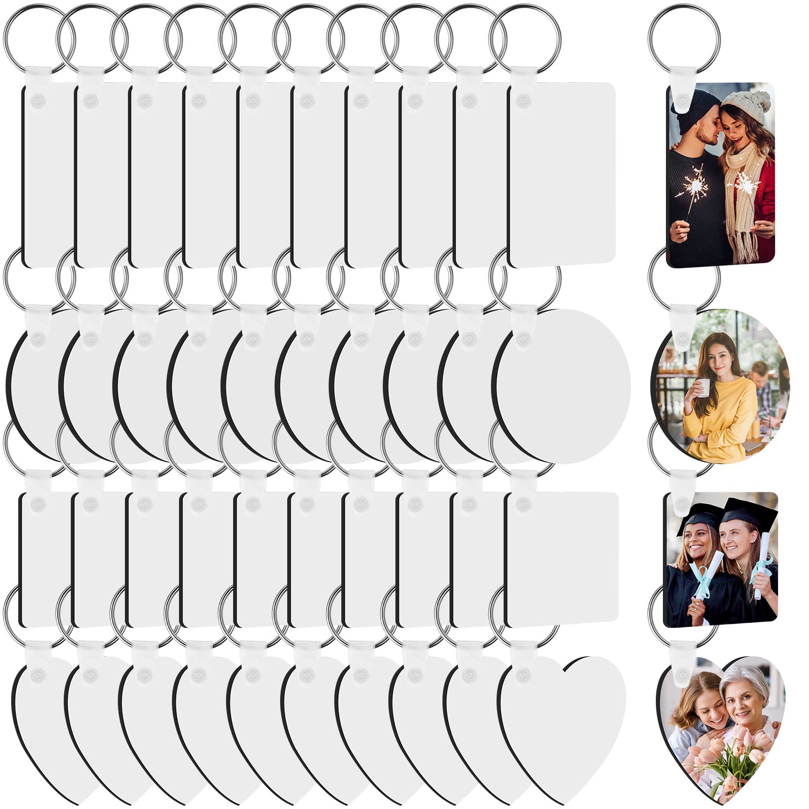 Amazon.com: Bucherry 216 Pcs Double Sided Sublimation Keychain Heat ...