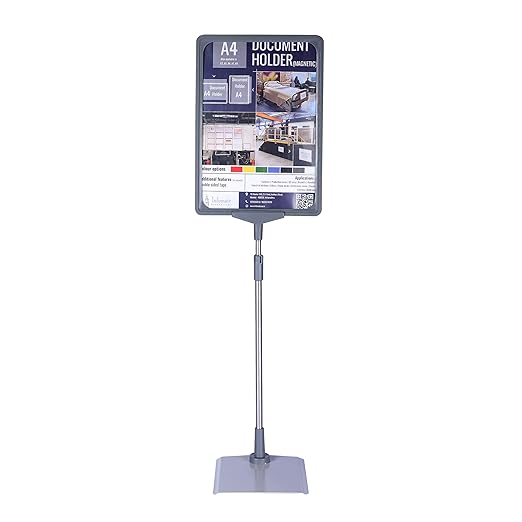 Infomate FRA Frame Pocket A4 Paper Display with Floor Stand - Grey, 60 ...