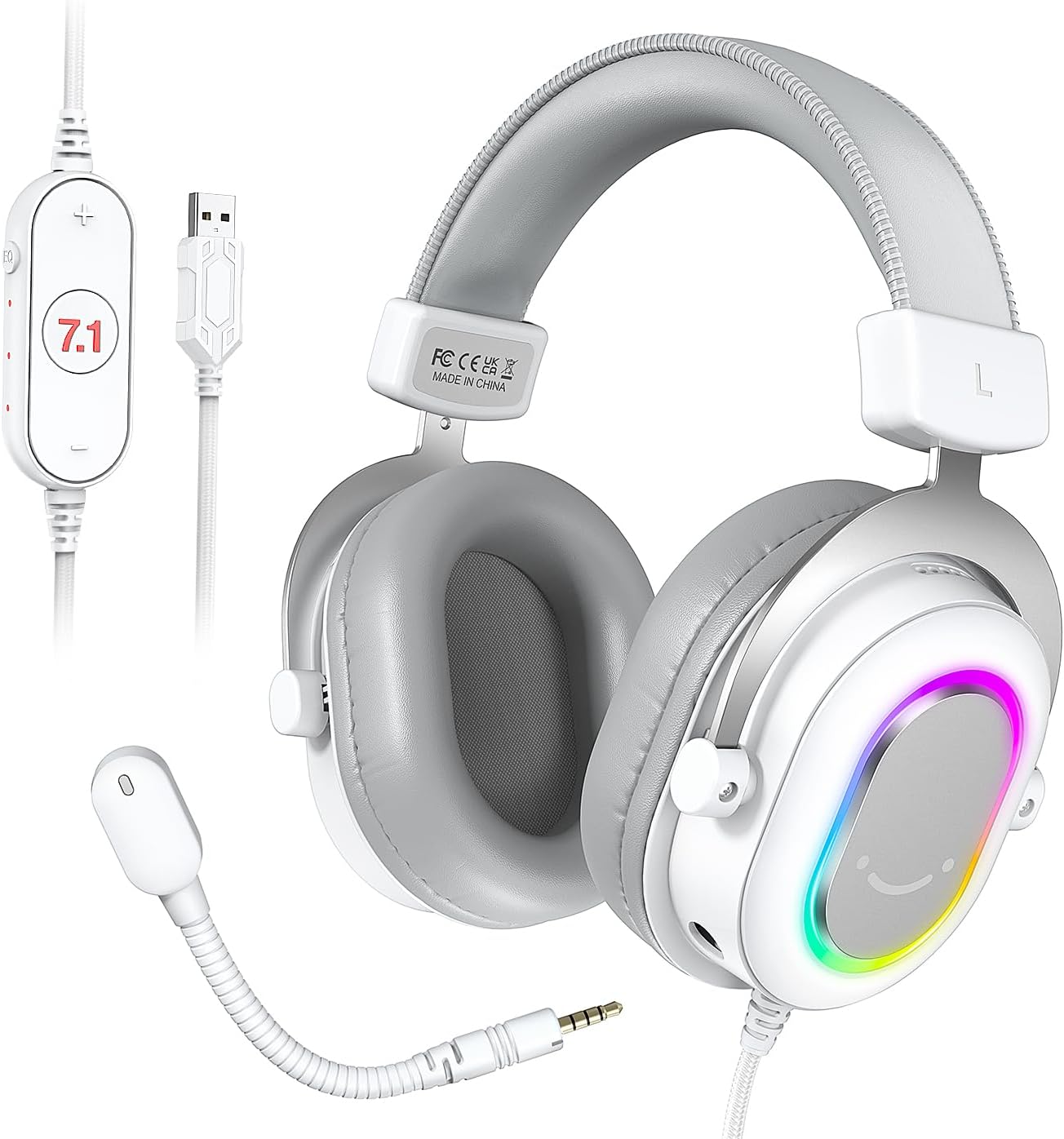 Fifine USB Gaming Headset, PC Headphones Wired with Detachable ...