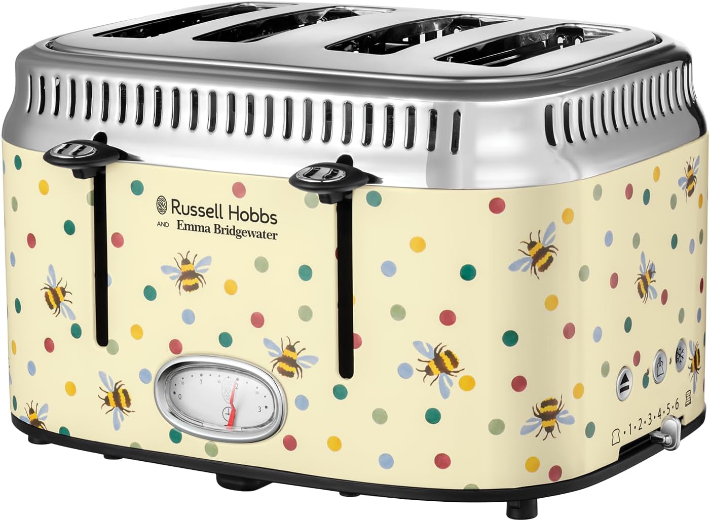 Russell Hobbs Emma Bridgewater Bumble Bee & Polka Dot 4 Slice Toaster ...