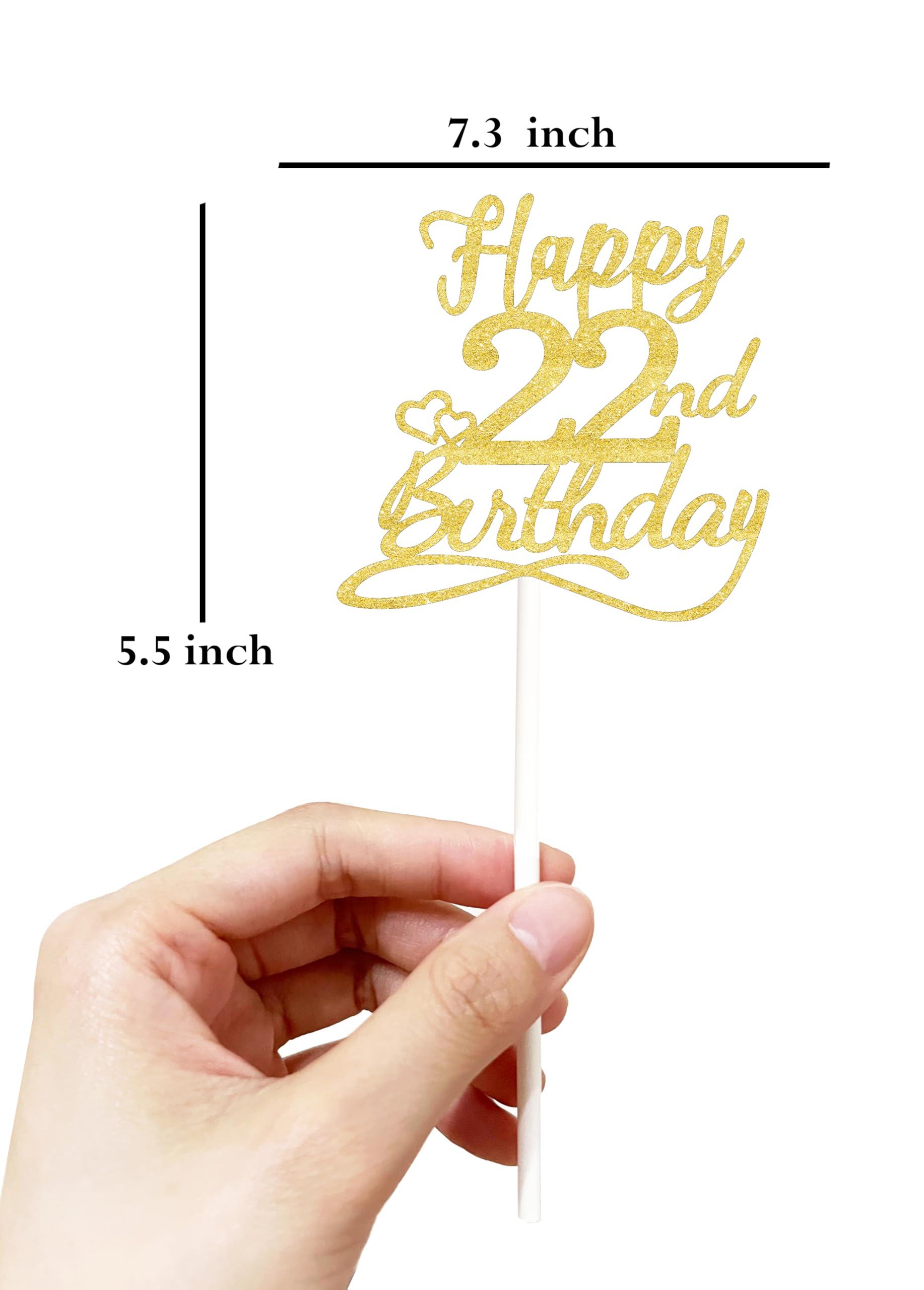 Snapklik.com : 22 Birthday Cake Toppers-Gold Glitter, Funny 22nd Cake ...