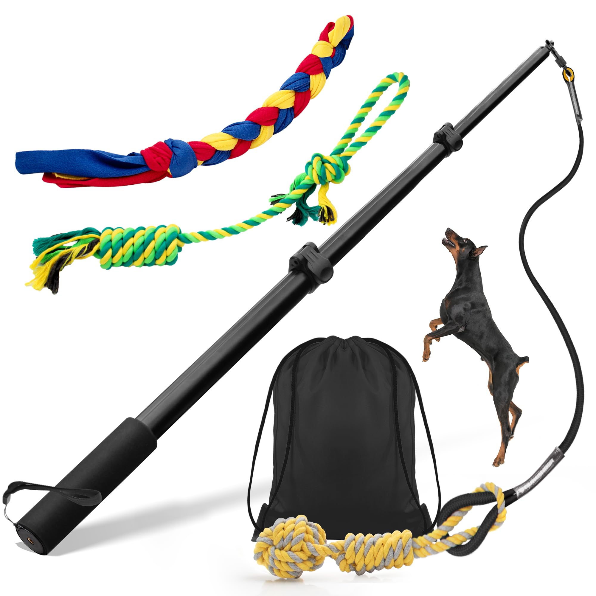 Ycozy Flirt Pole for Dogs, 103cm - Upgraded Dog Flirt Pole with ...