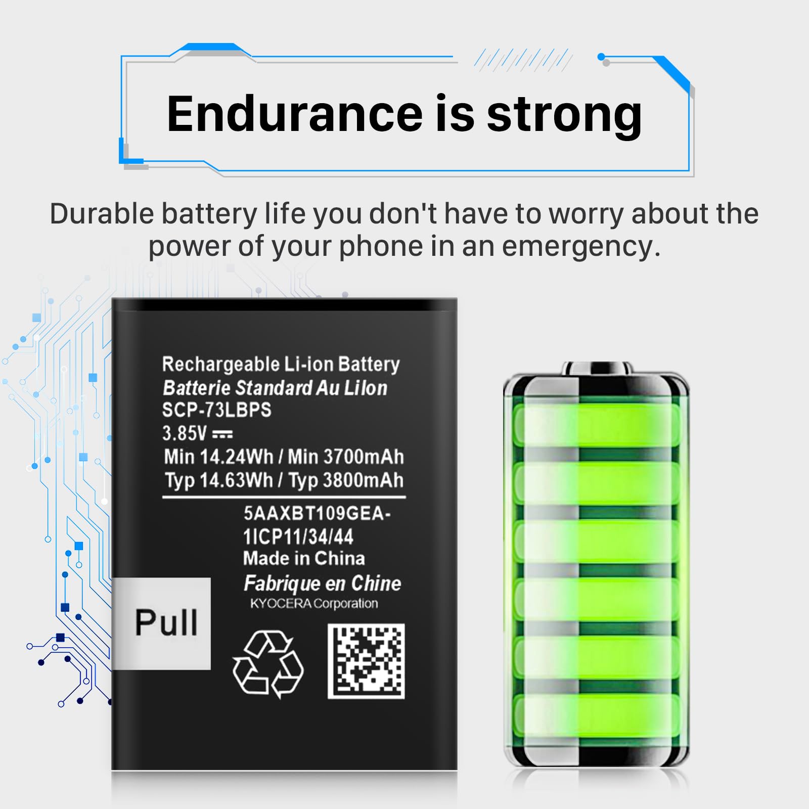 Snapklik.com : SCP-73LBPS Battery, 2024 New Upgrade 3800mAh Ultra High ...