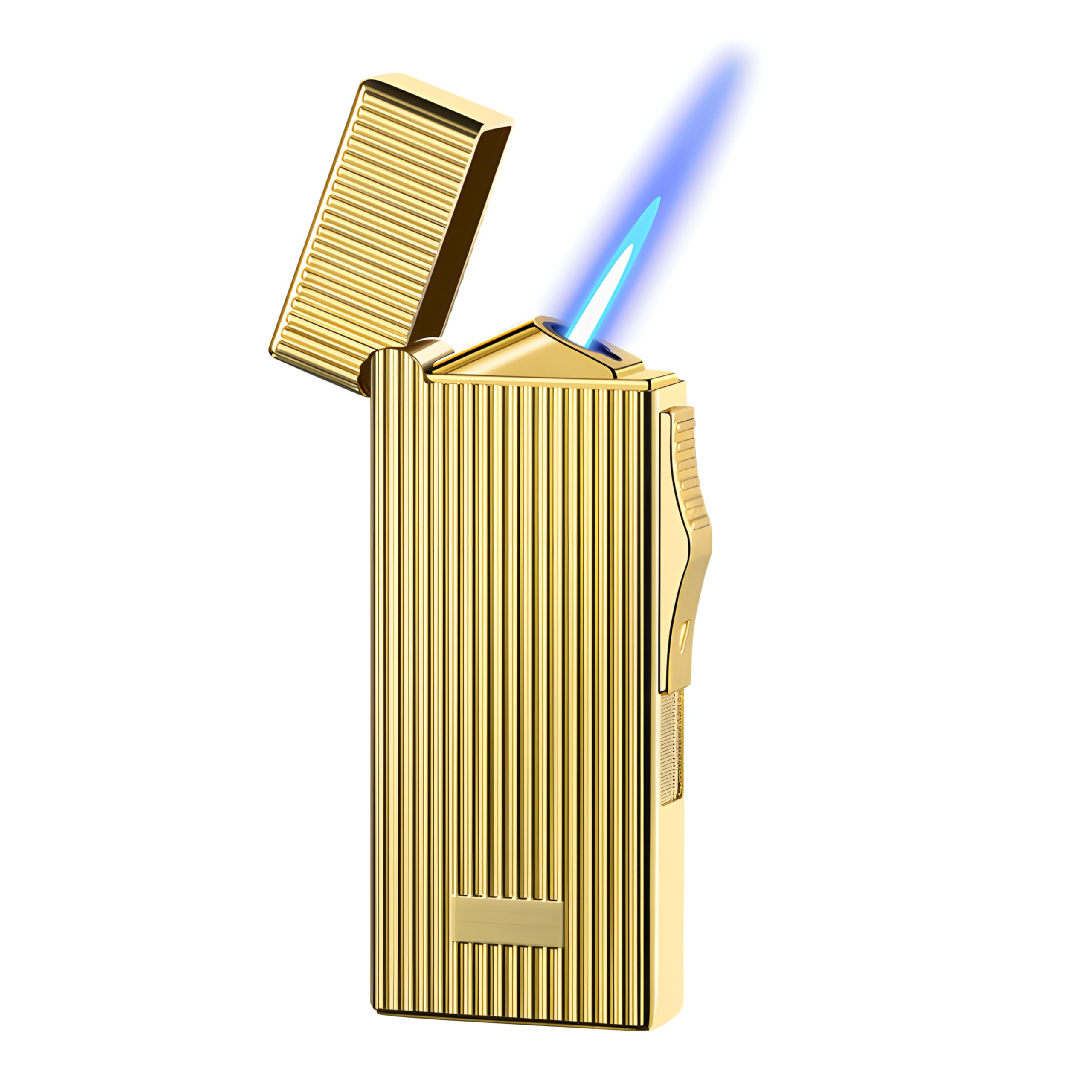 JETSPEC Jet Lighter with Stylish Gold Frame, Refillable Gas Torch ...