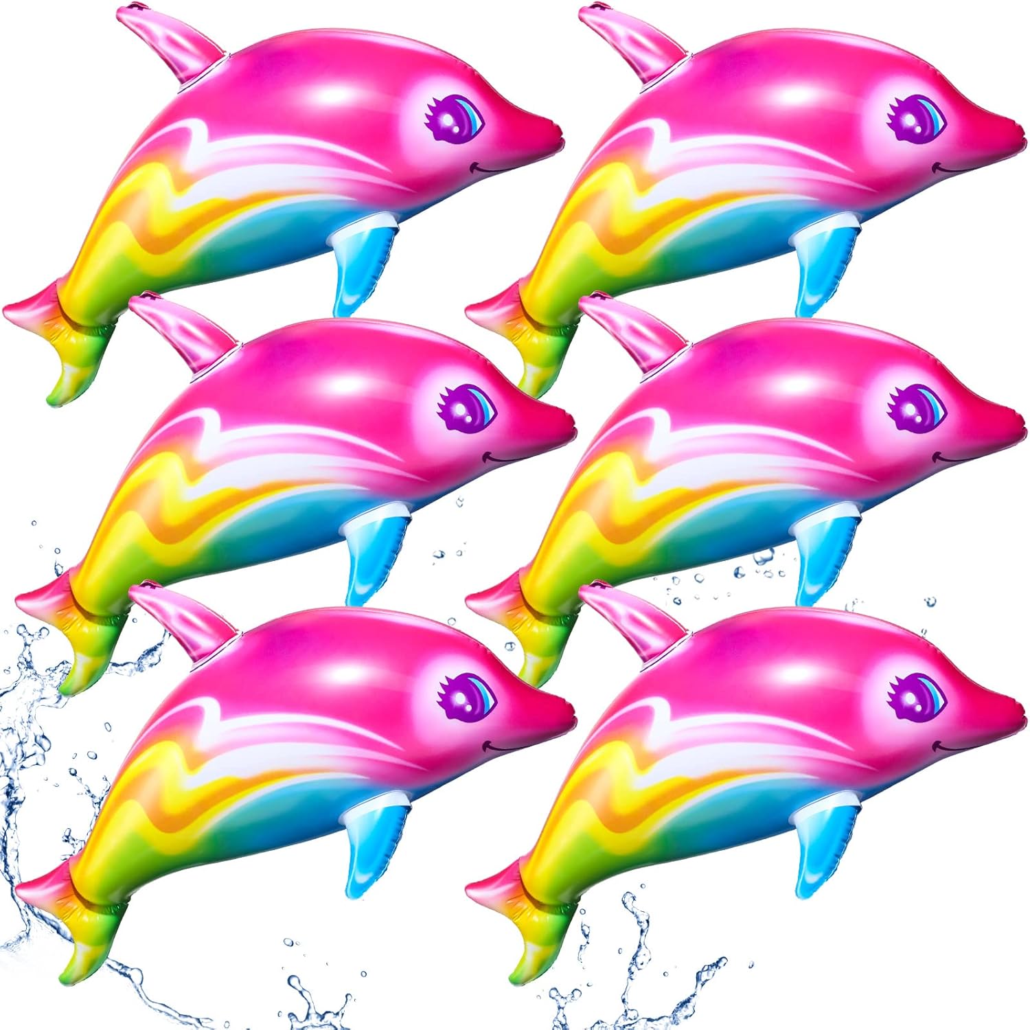 Amazon.com: Zhanmai Dolphin Rainbow Inflatable Pool Toy 36 Inch ...