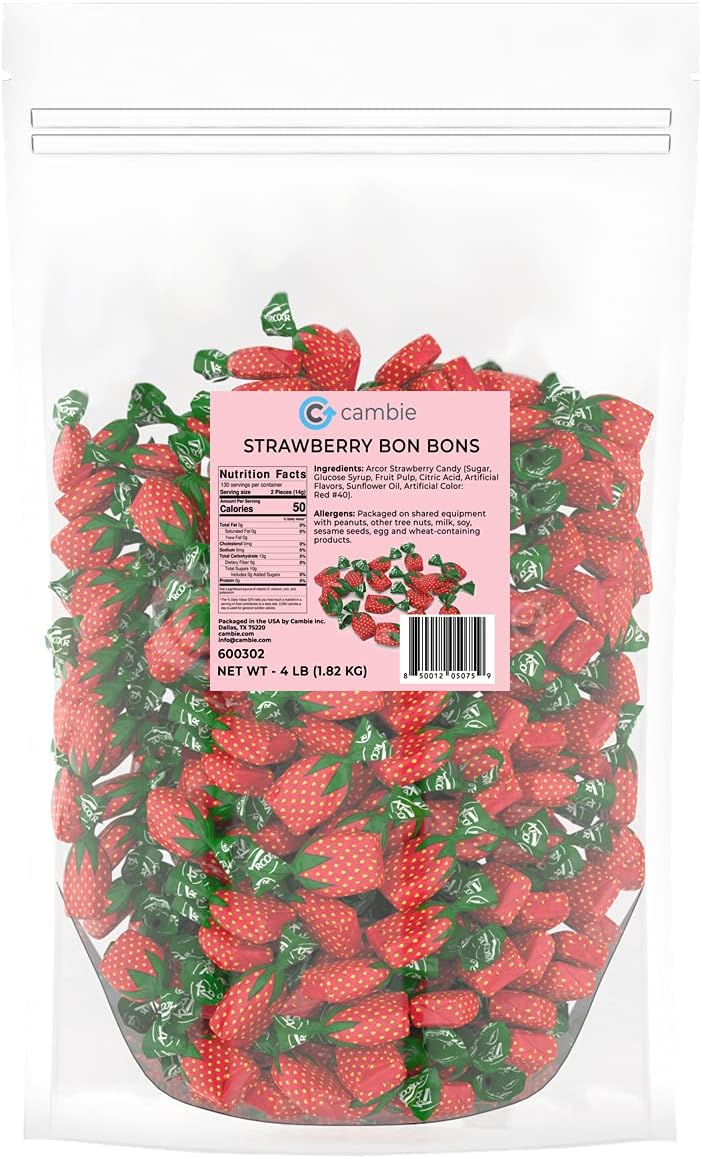 Amazon.com : Arcor Strawberry Bon Bons by Cambie | 4 lbs of Strawberry ...