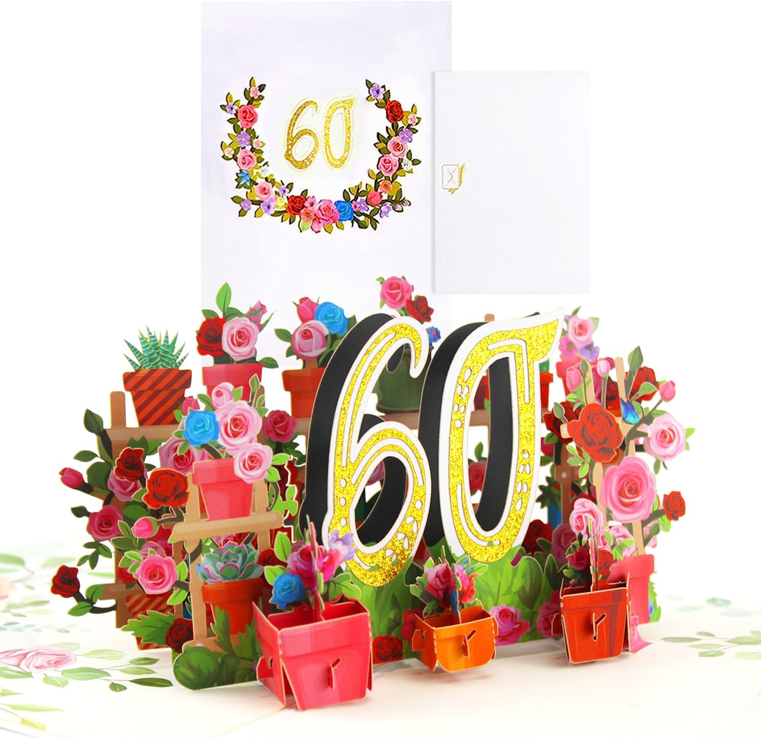Biglietti Biglietto Auguri Compleanno 60 Anni 3d Pop Up con Busta e ...