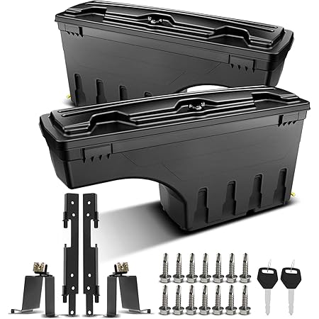Amazon.com: YHTAUTO Set of 2 Truck Bed Storage Tool Box Lockable Case ...