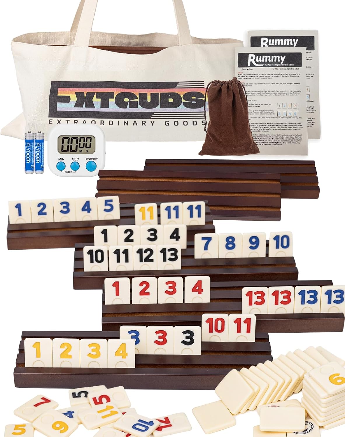 Amazon.com: Extguds 2-6 Player Rummy Cube Game Set, Classic Travel ...