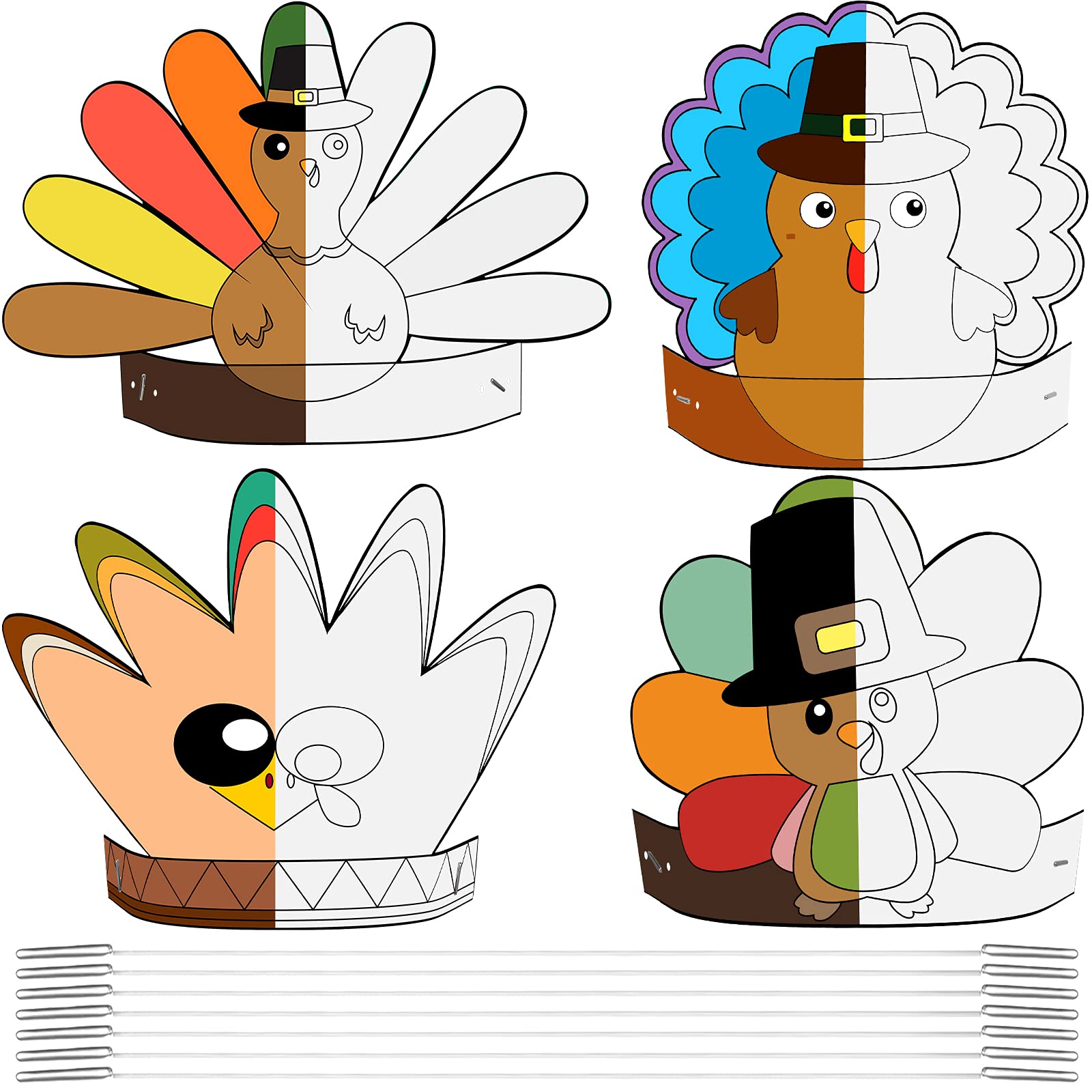 Coronas De Acción De Gracias Fáciles APLIQUE Ó MOÑO DE PAVO DÍA