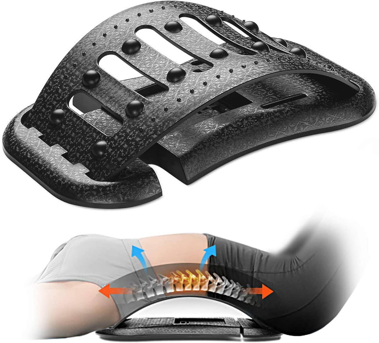 Elikliv Back Stretcher Lumbar Back Pain Relief Multi Level Back ...