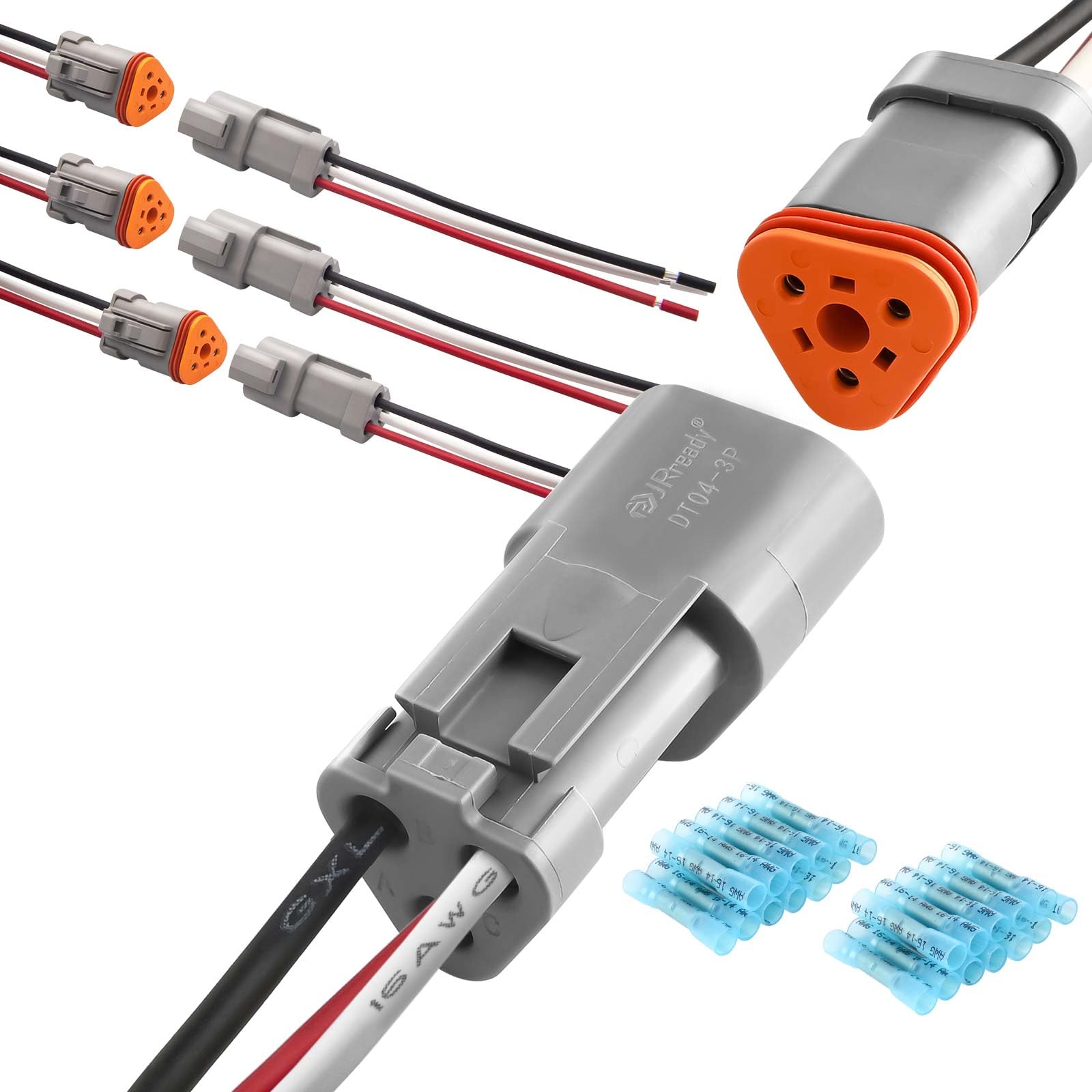 Snapklik.com : JRready ST9028 3Pin 4Sets Deutsch Connector Kit-DT Connector