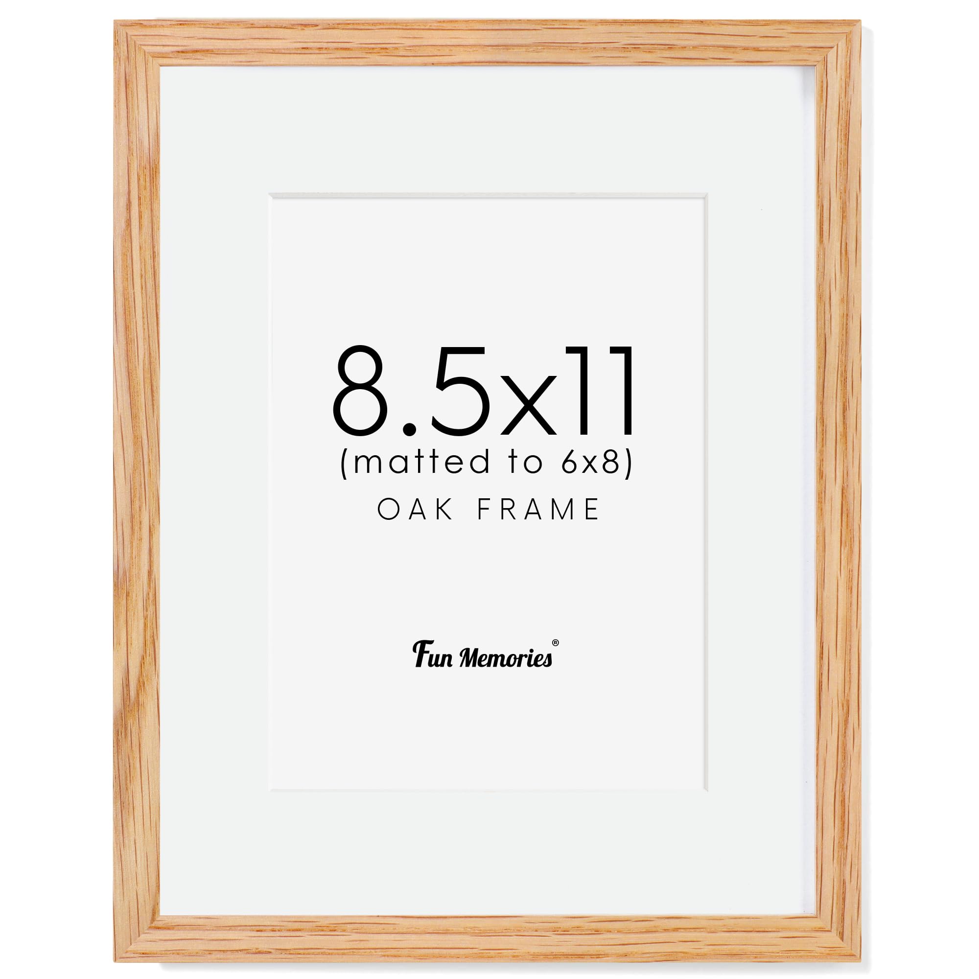 Amazon.com - Solid Oak Wood Frame 8.5x11, 8.5"x11" Photo Frames with ...