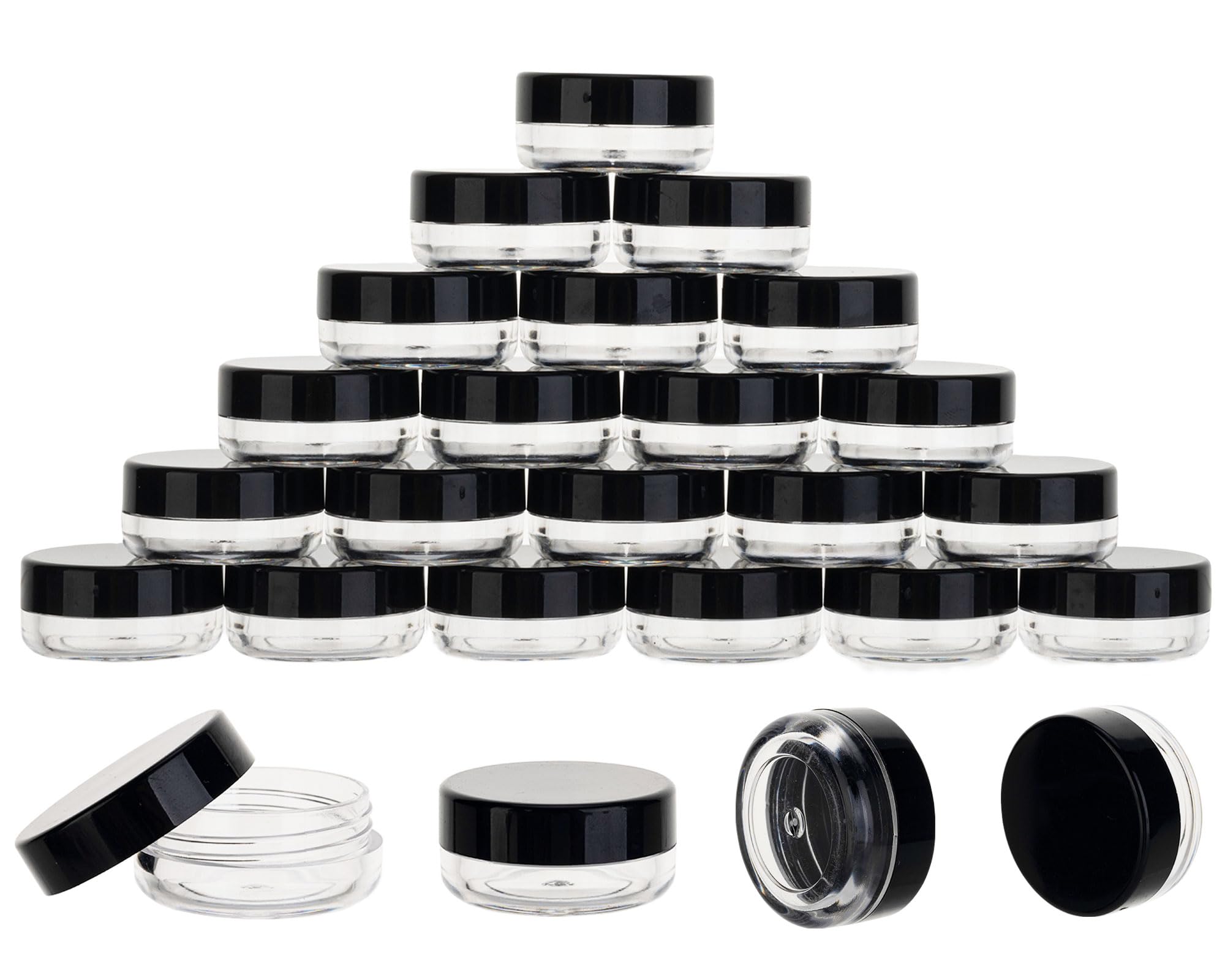 Amazon.com: 25 Count 3 Gram Sample Containers, Clear Lip Balm ...