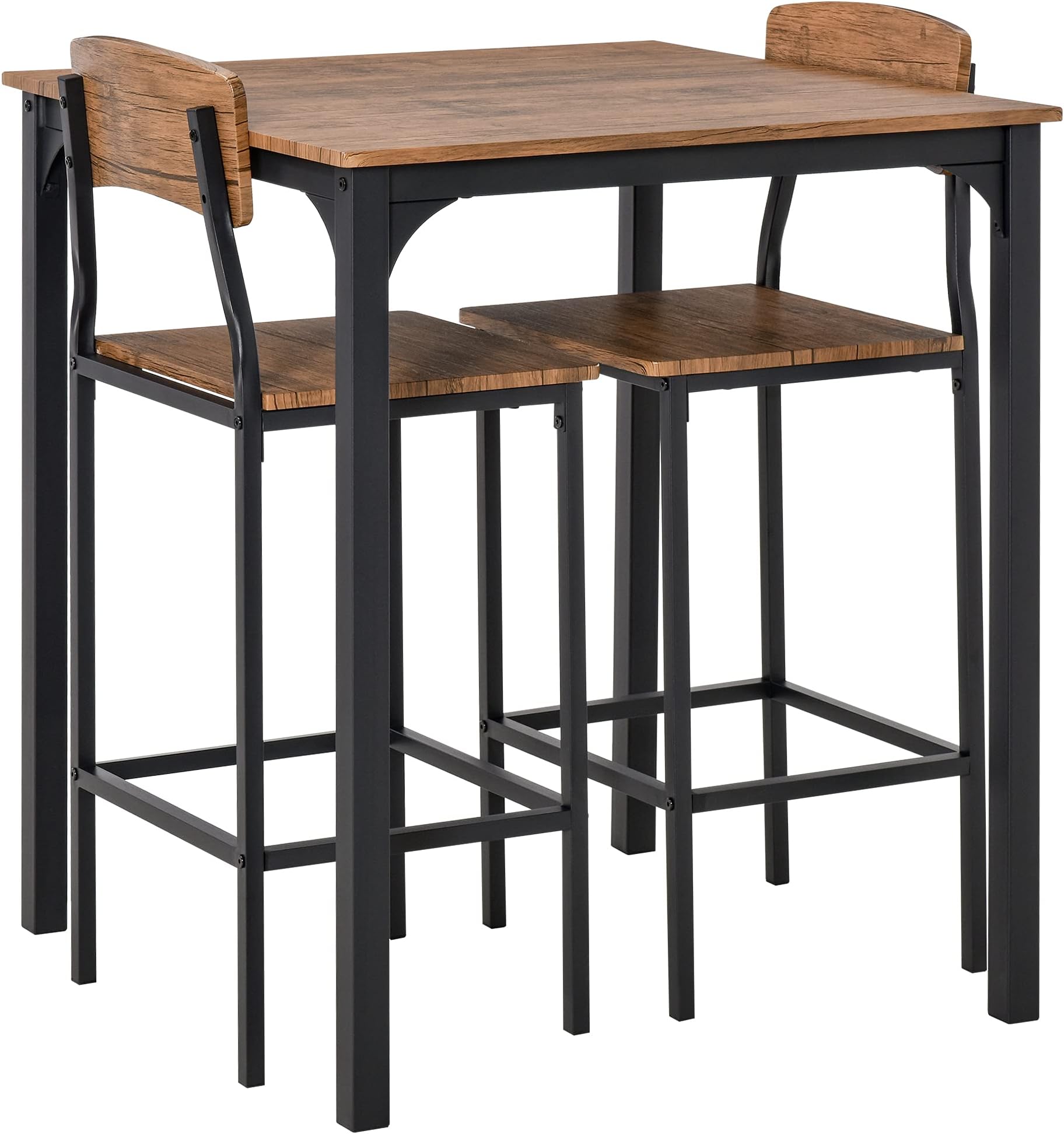 Amazon.com - Aiho 3 Pieces Bar Table and Chair Set, Pub Table Set with ...